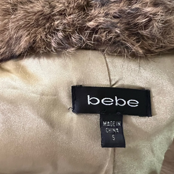 bebe | Jackets & Coats | New Bebe Faux Fur Coat With Gold Trim | Poshmark
